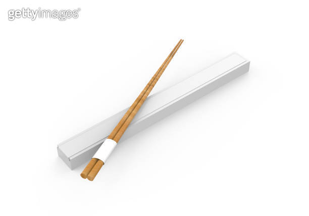 Chopsticks with a chostick box, mock up template on isolated white ...