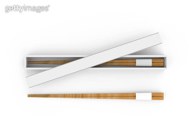 Chopsticks with a chostick box, mock up template on isolated white ...