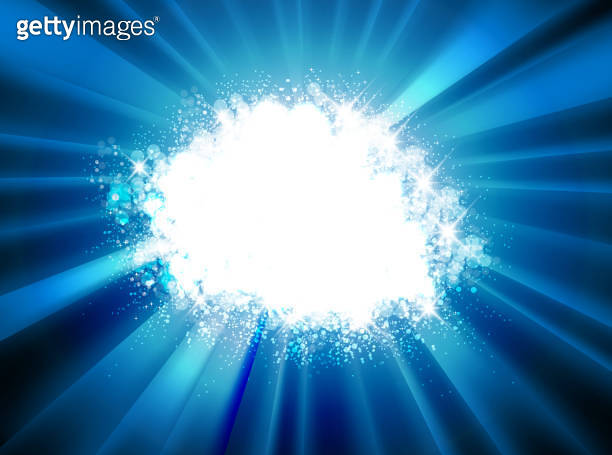 Sparkling blue rays in a straight line from the center - beautifully ...