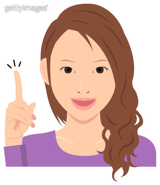 Young woman vector illustration (upper body) / idea,inspiration, good ...