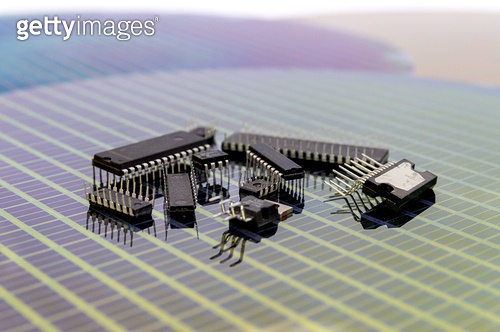 Packaged Integrated Circuits Sitting on Patterned 12 Inch 300 mm ...