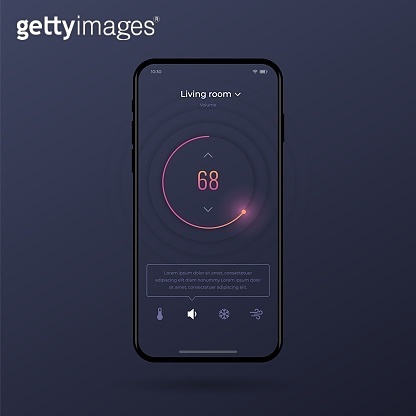 Dashboard UI and UX Kit. Control center design. Temperature control in ...