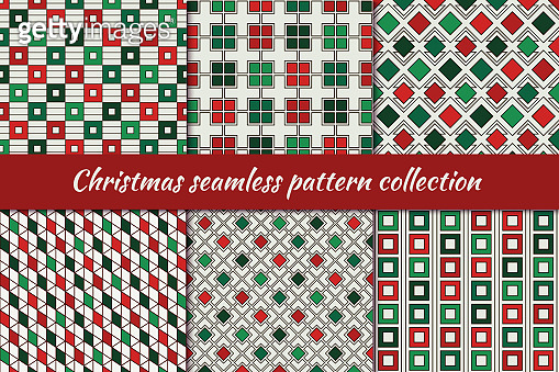 Christmas seamless pattern collection. Holiday backgrounds set. Print ...