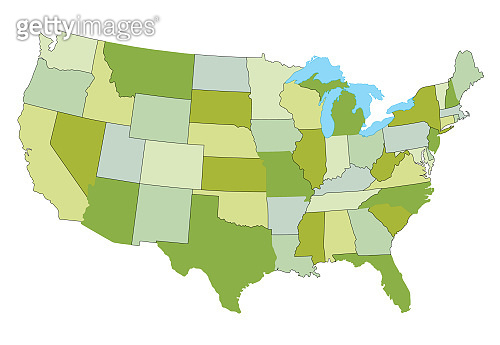 Highly detailed editable United States of America political map with ...