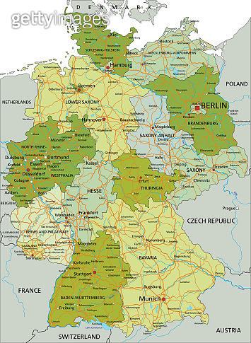 Germany - Highly detailed editable political map with labeling ...
