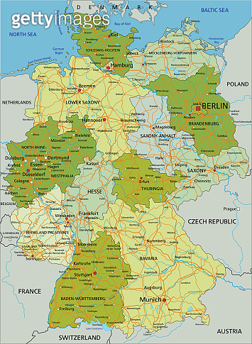 Germany - Highly detailed editable political map with labeling ...