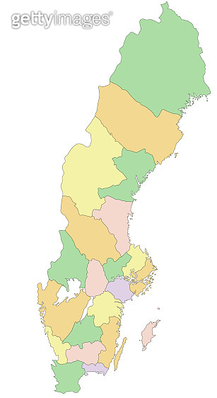 Sweden - Highly detailed editable political map. (1148998434) - 게티이미지뱅크