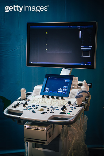 Modern ultrasound machine in clinic laboratory of sonography ...
