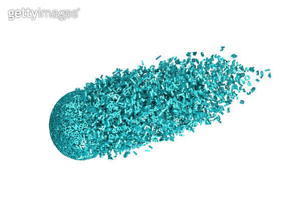 Big data ball forming in meteor shape. 3D illustration. (1164816129 ...