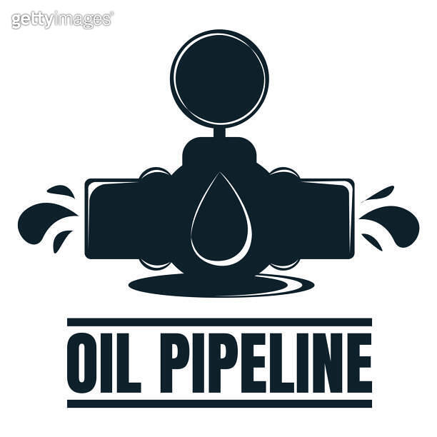 Oil Pipeline label with Oil Drop. Oil Development and Extraction. World ...