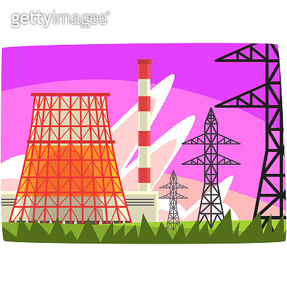 Traditional energy generation power station, electricity generation ...