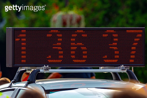 Sports event time counter displaying numbers of the running track. Set ...