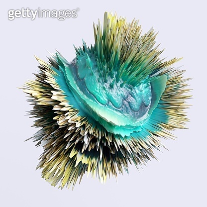 3d abstract distorted strange shape, weird thing, artificial object ...