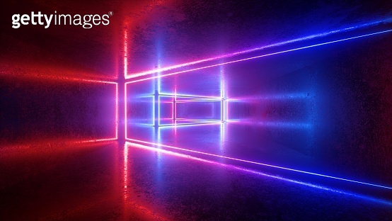 3d render, abstract modern background, fluorescent ultraviolet light ...
