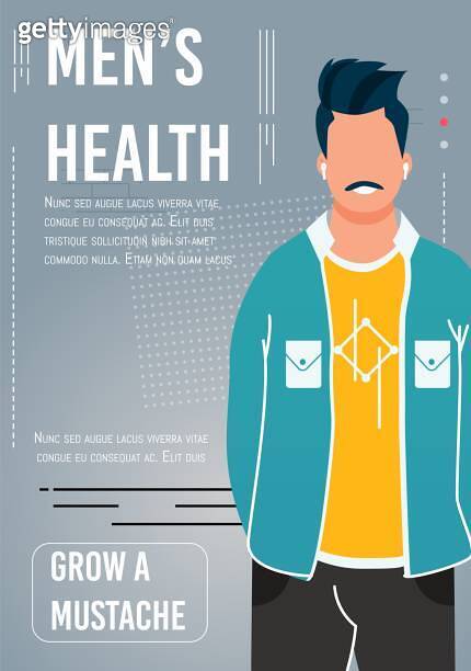 Support Men Health Awareness Cartoon Flat Poster 이미지 (1164840421) - 게티이미지뱅크