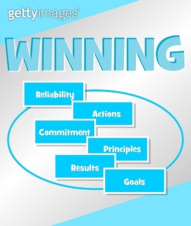 Winning strategy. Business concept in simple blue design. Concepts ...