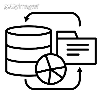 Database Icon, Vector Illustration, Technology Outline (1128981998 ...
