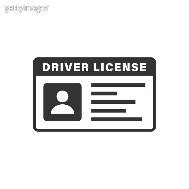 Driver license icon in flat style. Id card vector illustration on white ...