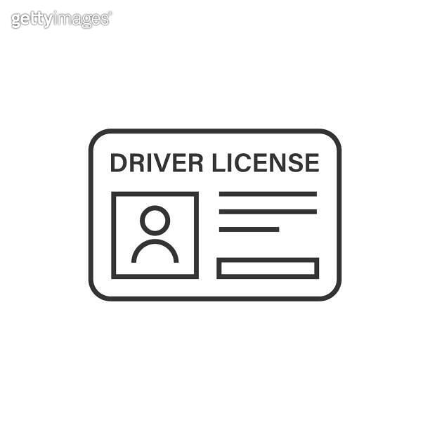 Driver license icon in flat style. Id card vector illustration on white ...