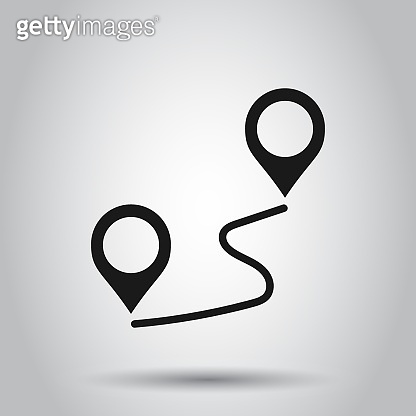 Distance pin icon in transparent style. Gps navigation vector ...