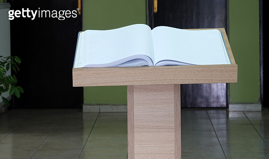 Lectern open book on stand for writing impressions reading or other ...