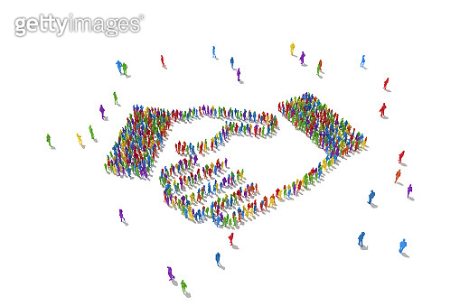 Human Crowd Forming A Handshake symbol: Bonding And Social Media ...