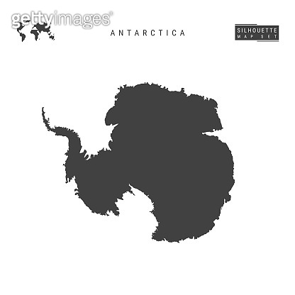 Antarctica Vector Map Isolated on White Background. High-Detailed Black ...