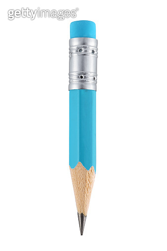 Small blue pencil with eraser isolated 이미지 (1130398260) - 게티이미지뱅크