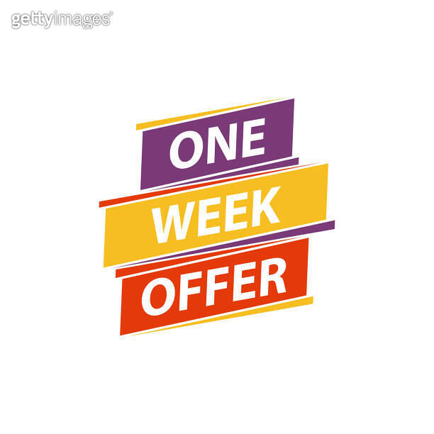 One week offer banner poster sticker icon 이미지 (1184652983) - 게티이미지뱅크