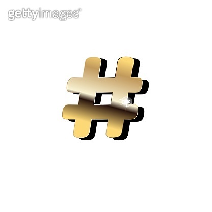 Gold hashtag sign on white background. Vector 이미지 (1143869562) - 게티이미지뱅크