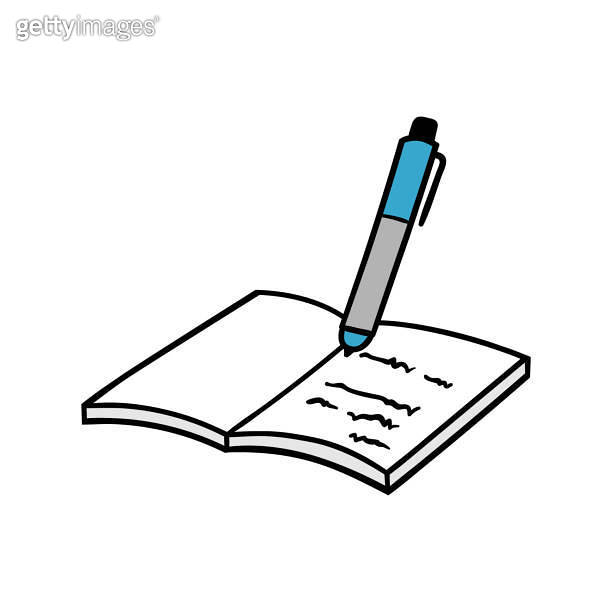Cartoon Pen Writing on a Book Illustration 이미지 (1173720124) - 게티이미지뱅크