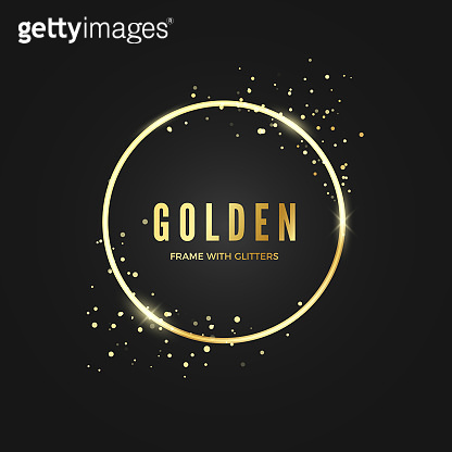 Golden Circle Frame template with glitter effect for banner and poster ...