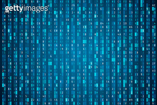 Hex Code Stream Random Hexadecimal Code Cyber Security Concept Abstract Digital Data Element