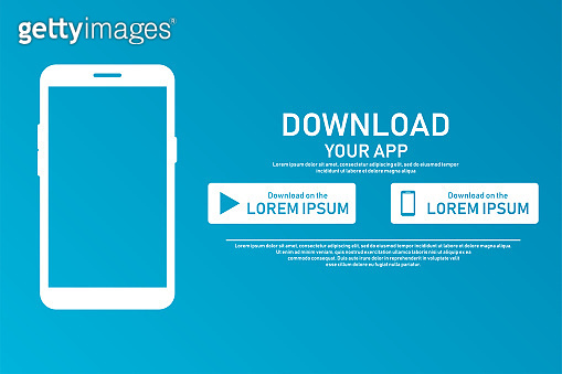 Download page of the mobile app. Empty screen smartphone for you ...