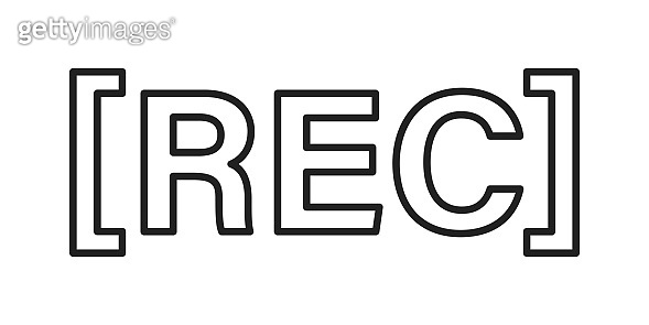 Framed isolated vector recording sign. Currently recording. rec symbol ...