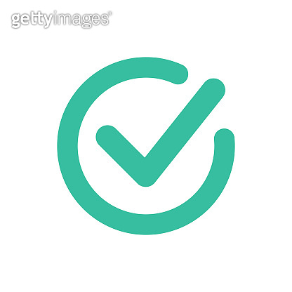 Check Mark icon symbol vector. Tick and cross signs. Green checkmark ...