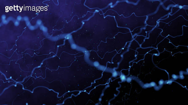 Liquid under water deep sea ocean particle abstract background, 3D ...