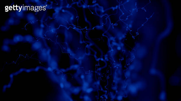 Liquid under water deep sea ocean particle abstract background, 3D ...