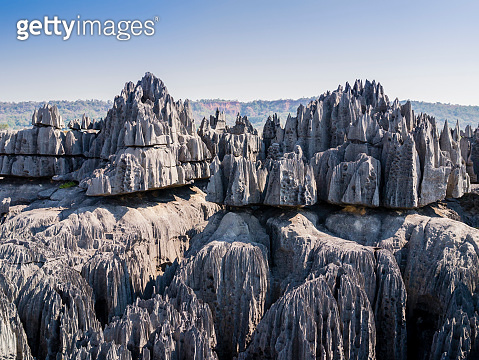 Karst limestone formations in Tsingy from Bemaraha National Park ...