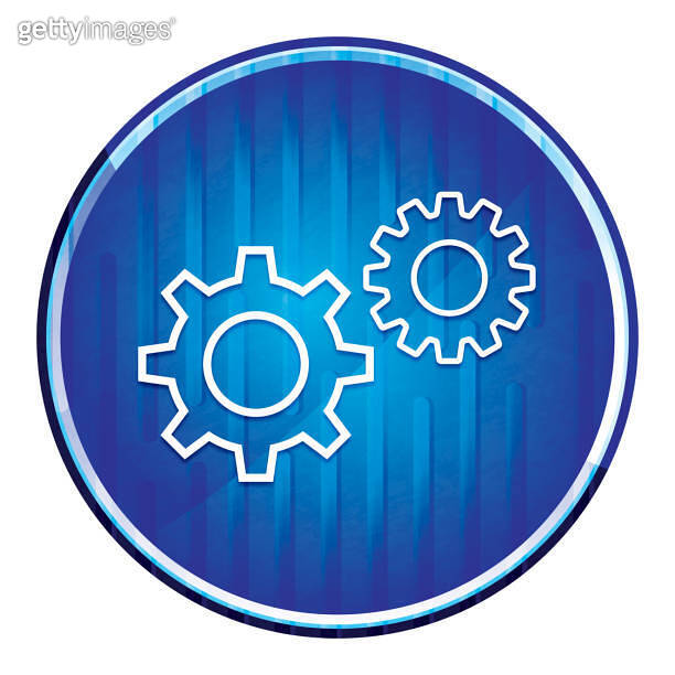 Settings process icon Modern Neon Blue Round Button 이미지 (1164193986 ...