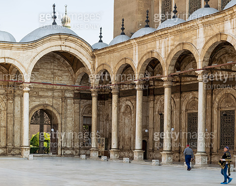 Passage at the courtyard of the Great Mosque of Muhammad Ali, Alabaster ...