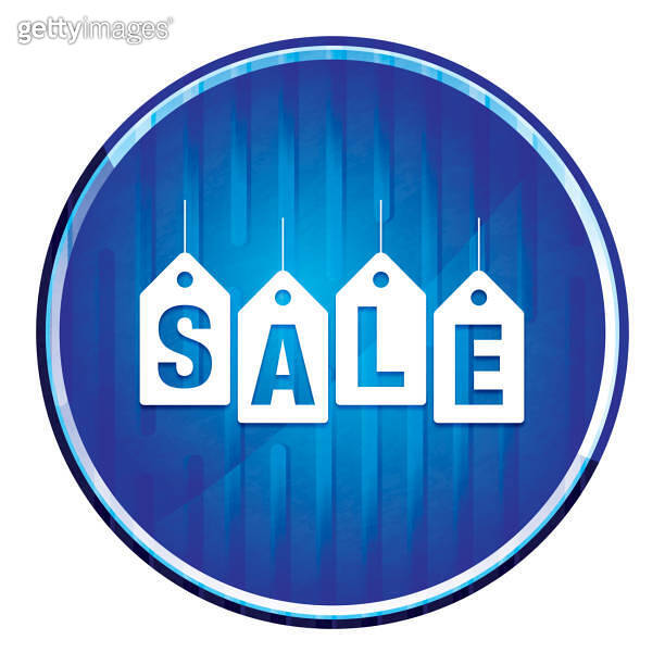 Sale tags label icon Modern Neon Blue Round Button 이미지 (1164192480 ...