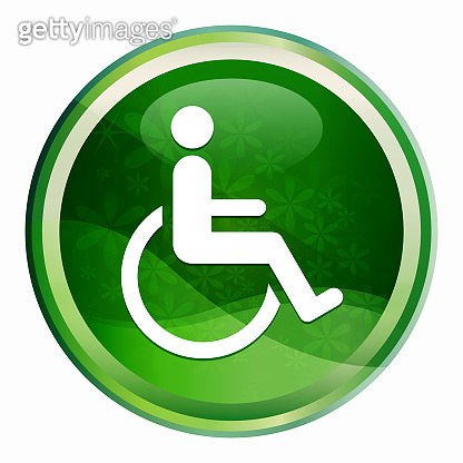 Wheelchair handicap icon Natural Green Round Button (1163418156) - 게티이미지뱅크