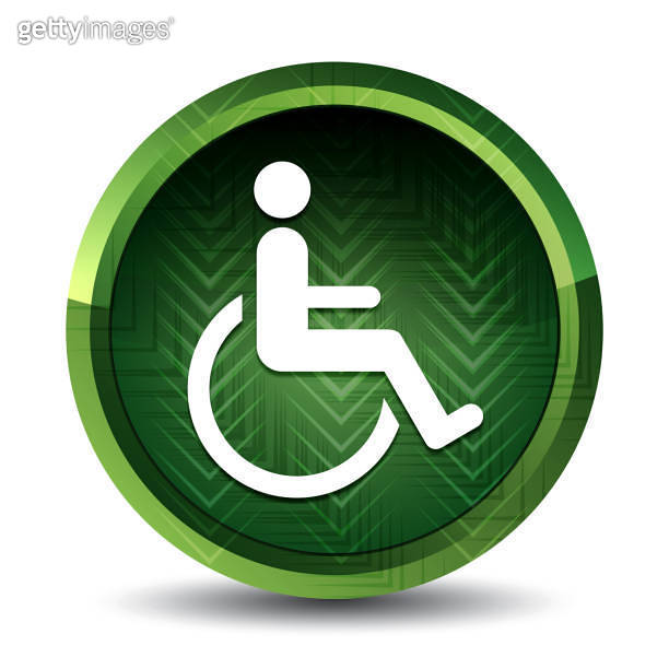 Wheelchair handicap icon Leafy Green Round Button (1164877385) - 게티이미지뱅크