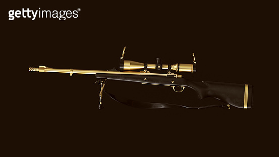 Gold an Black Vintage Sniper Rifle (1096871938) - 게티이미지뱅크