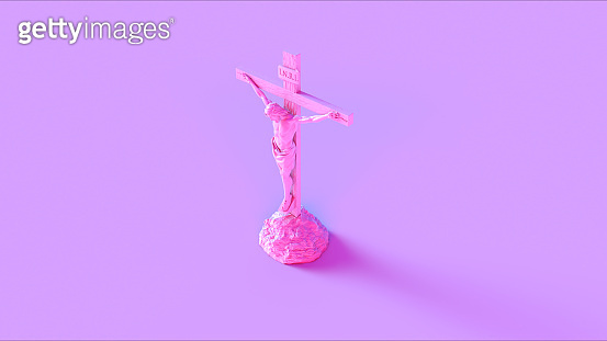 Pink Jesus Christ on the Cross with a Crown of Thorns Jesus of Nazareth ...
