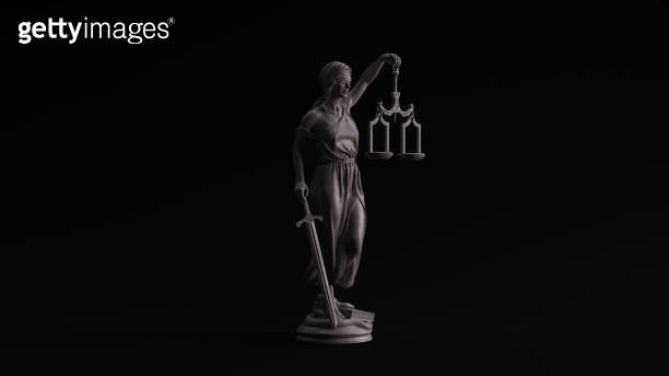 Grey Polished Stone Lady Justice Statue the Personification of the ...