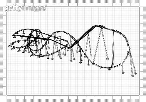 Roller coaster Architect Blueprint 이미지 (1142969036) - 게티이미지뱅크