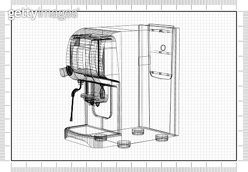 coffee machine - Blueprint (1172139338) - 게티이미지뱅크