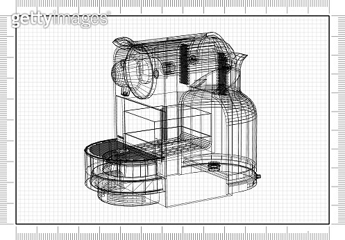 coffee machine - Blueprint (1172580520) - 게티이미지뱅크